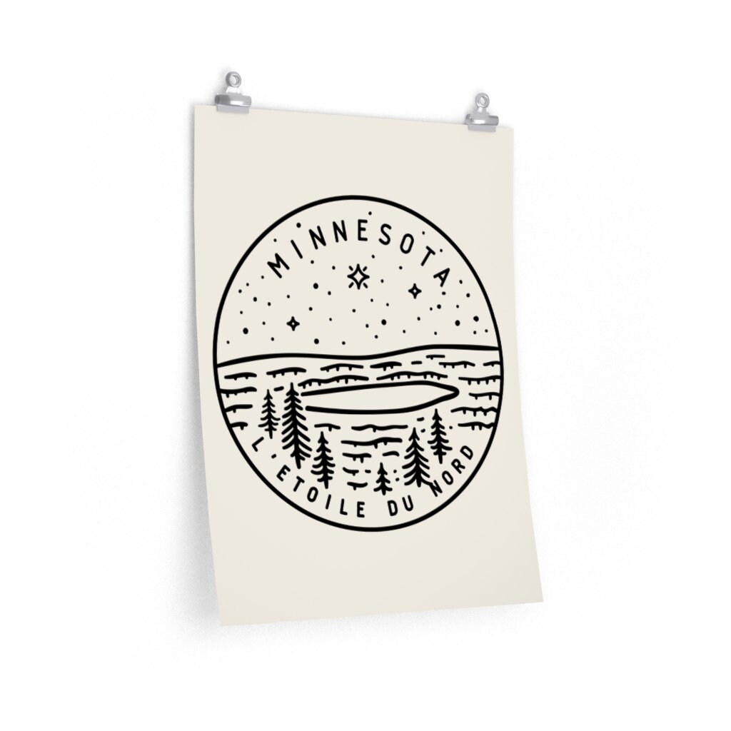 Minnesota Poster State Design Minnesota Print / Picture / | Etsy