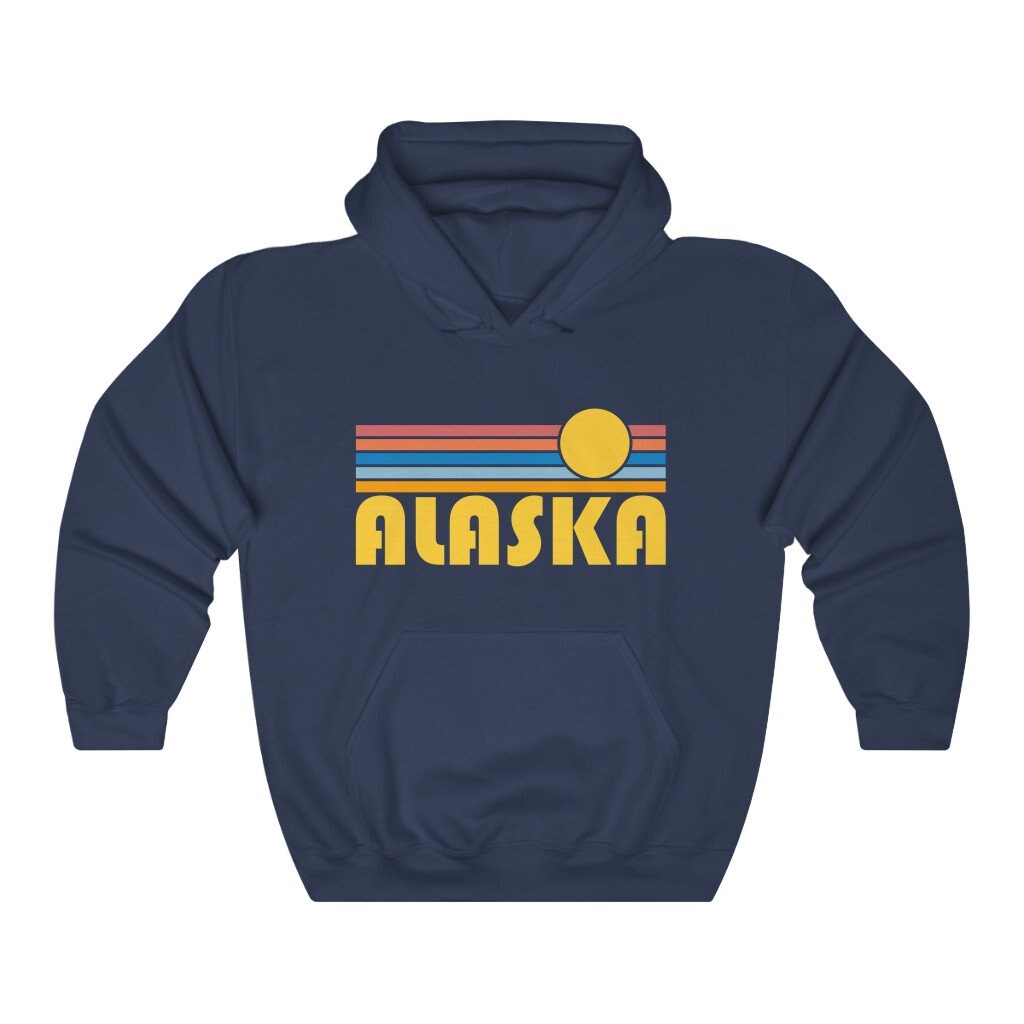 Alaska Hoodie, Retro Sunrise Unisex Alaska Sweatshirt - Personalization ...