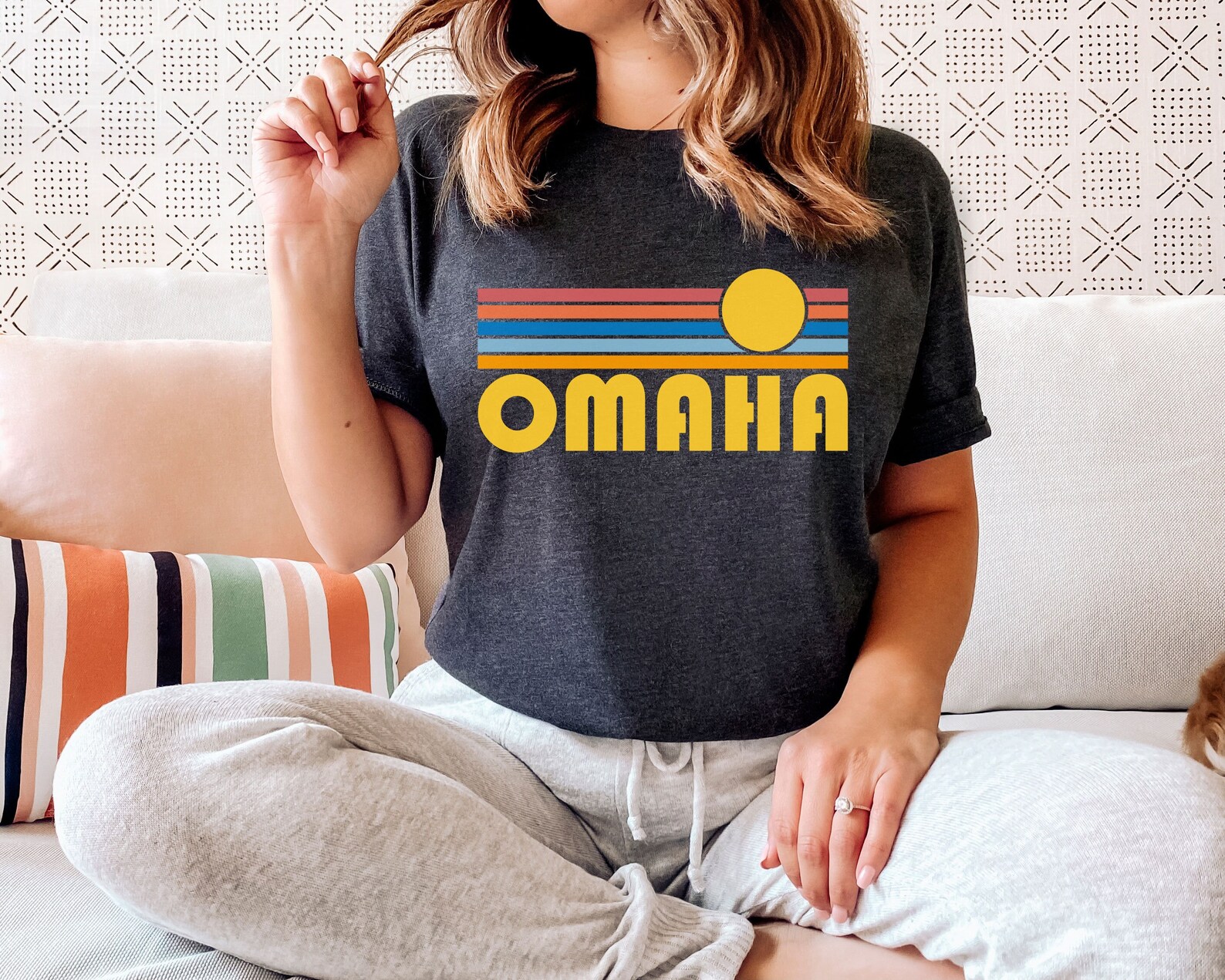Omaha, Nebraska T-shirt, Retro Sunset Unisex Omaha Tee ...