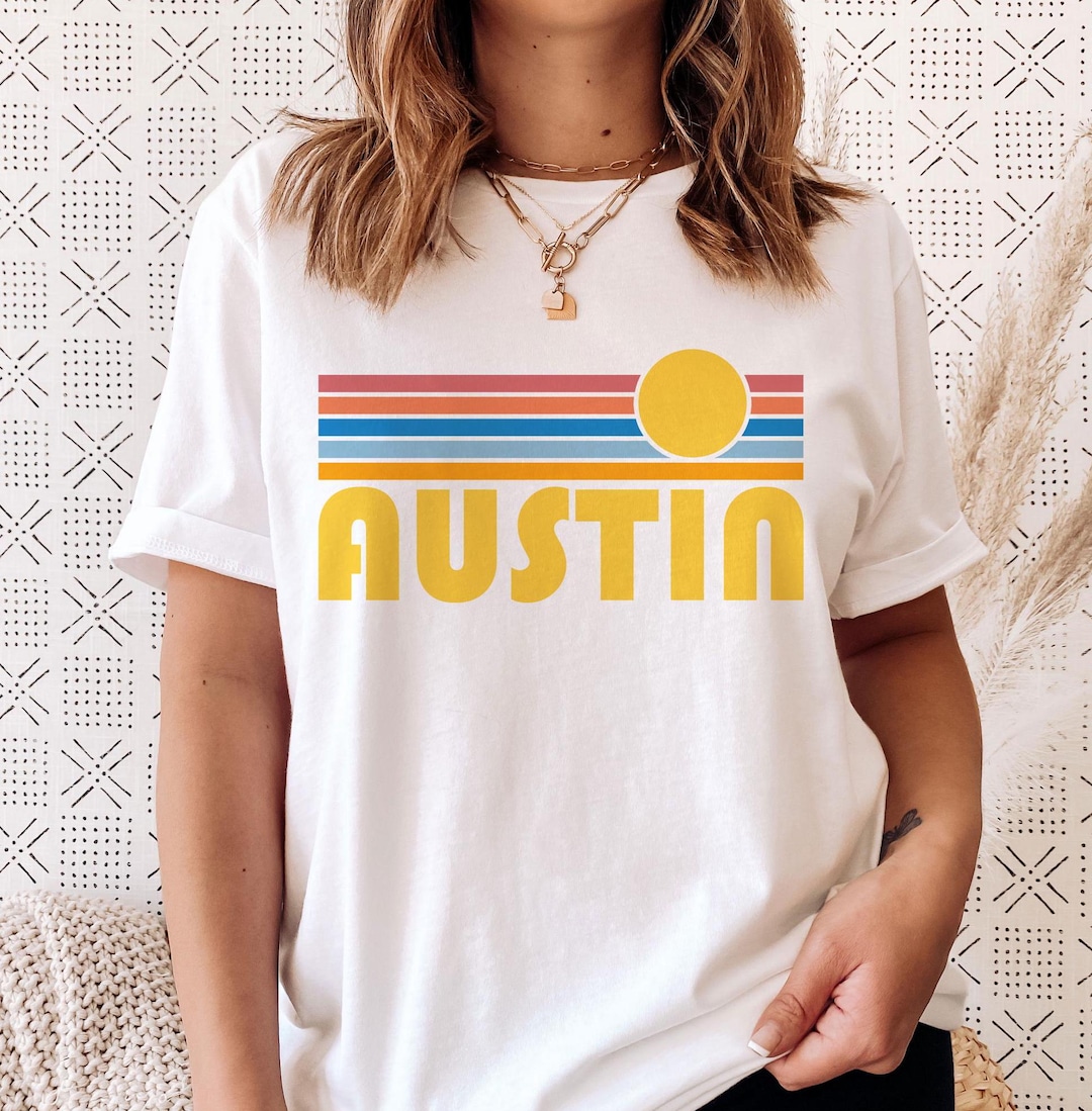 Austin, Texas T-shirt Retro Sunset, Adult Unisex Austin T Shirt ...