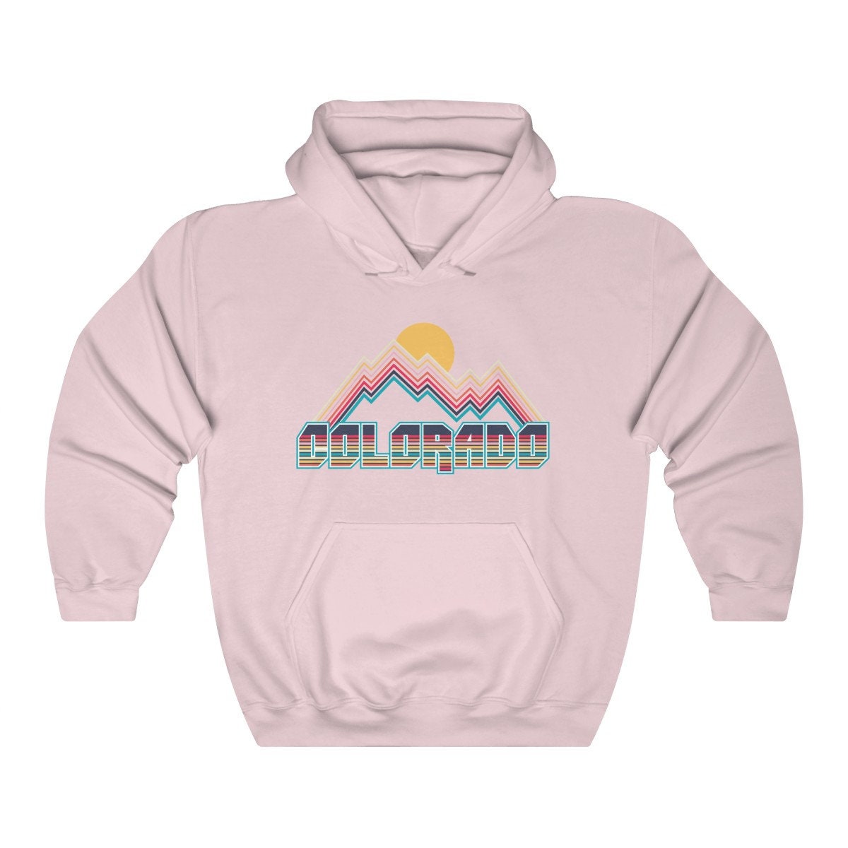 Colorado Hoodie, Adult Unisex Retro Mountain Colorado Sweatshirt ...