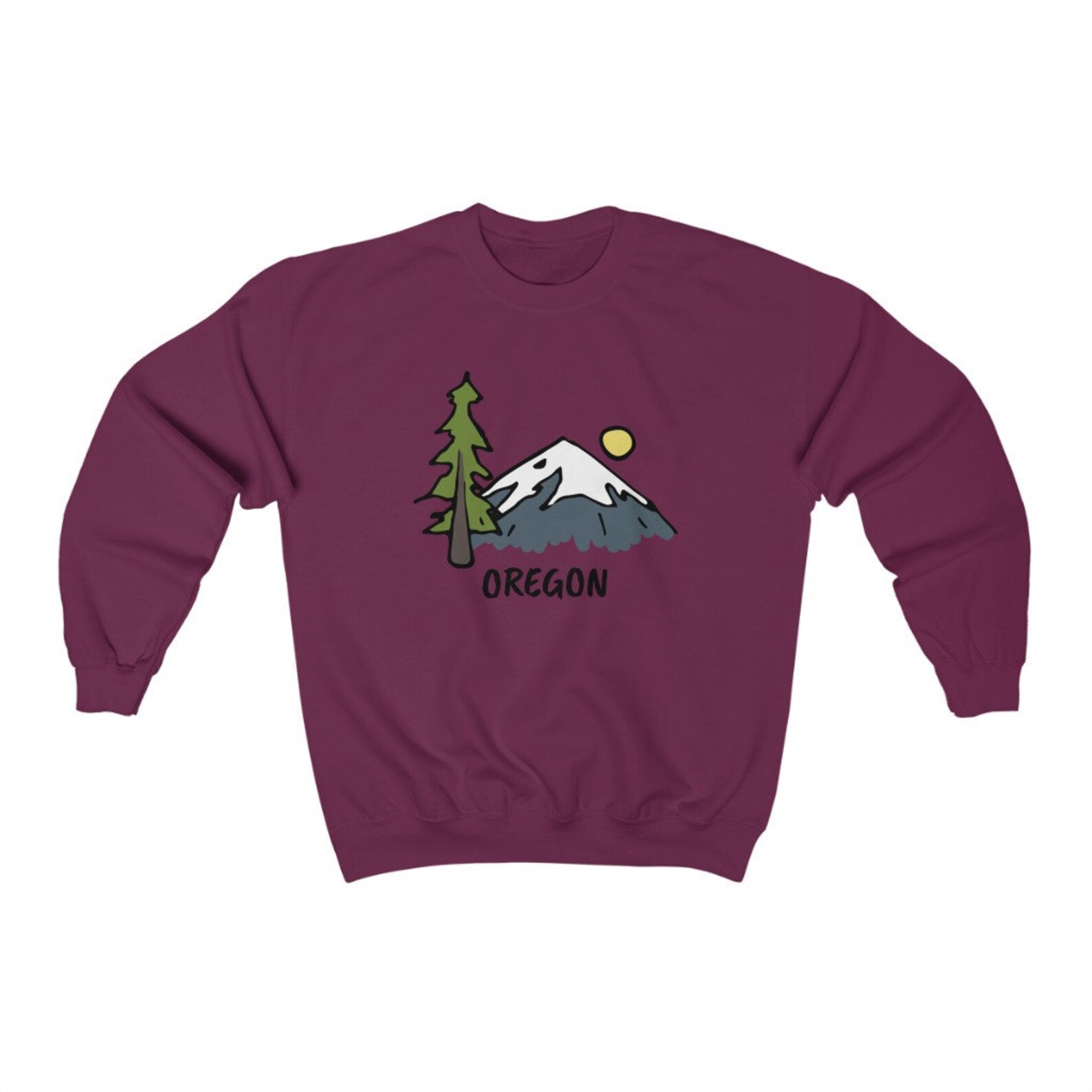Oregon Sweatshirt Unisex Drawn Mountain Oregon Sweatshirt - Etsy