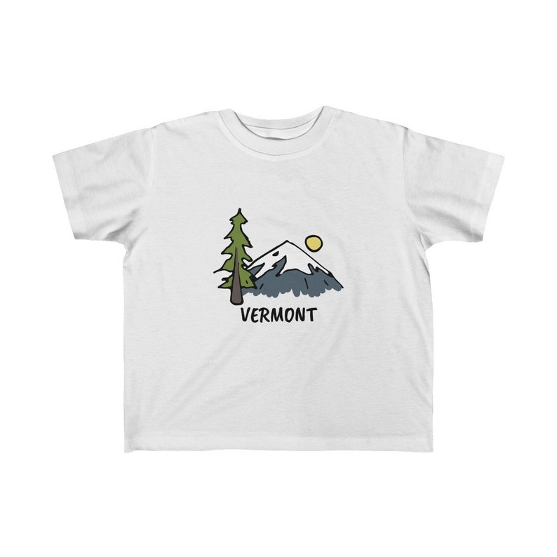 Vermont Toddler Shirt, Mountain Drawing Vermont Kid's T-shirt ...