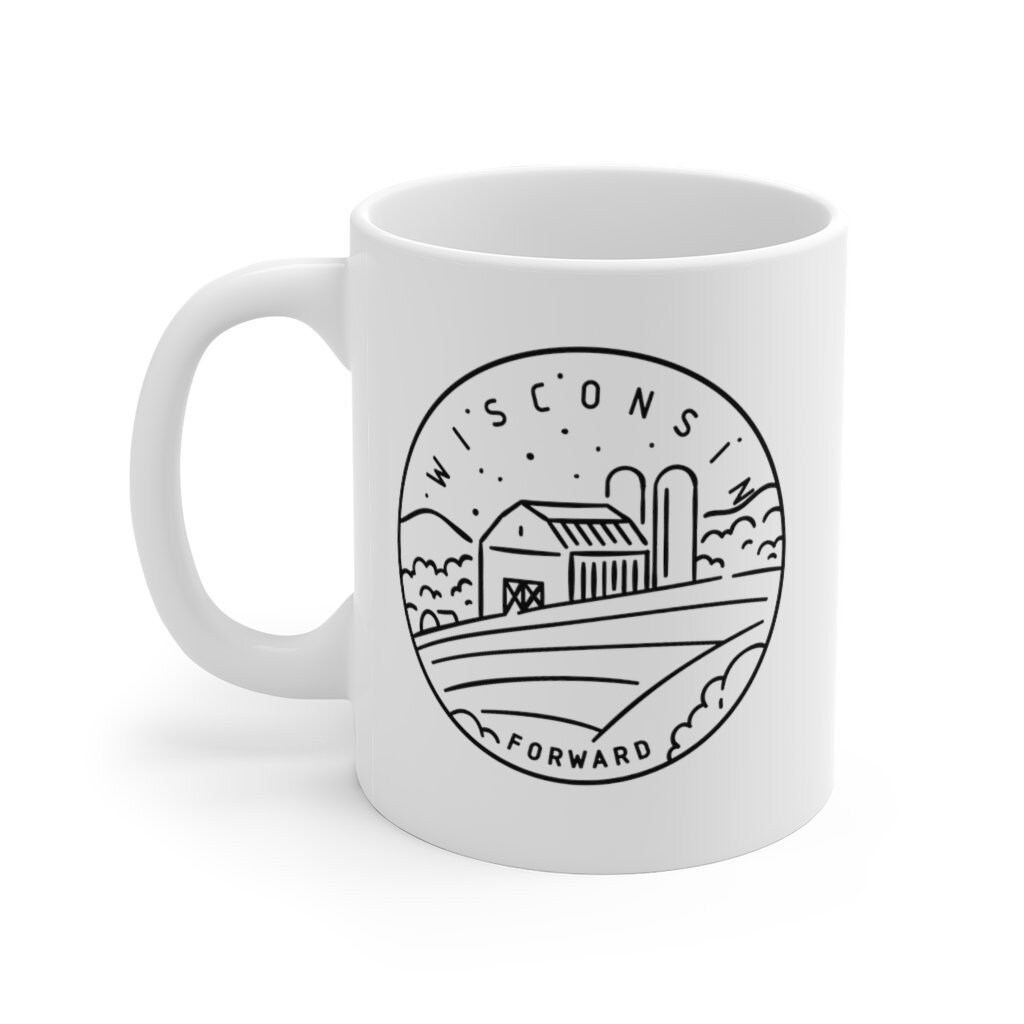 Wisconsin Mug State Design White Ceramic Wisconsin Mug 11oz | Etsy