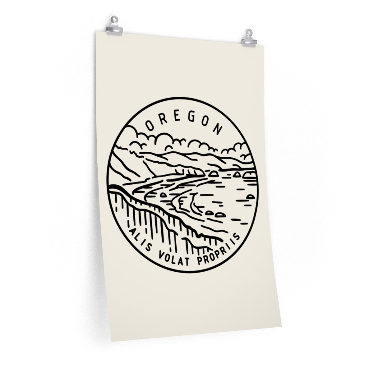 Oregon Poster State Design Oregon Print / Picture / Hand - Etsy