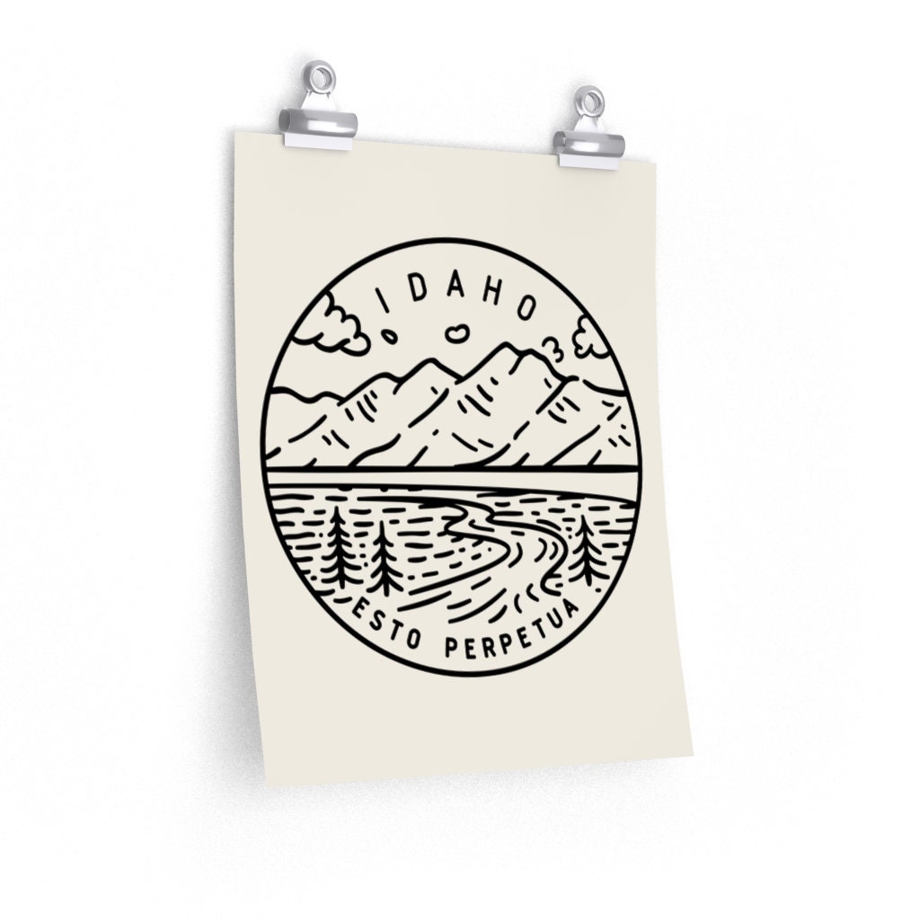 Idaho Poster State Design Idaho Print / Picture / Hand | Etsy