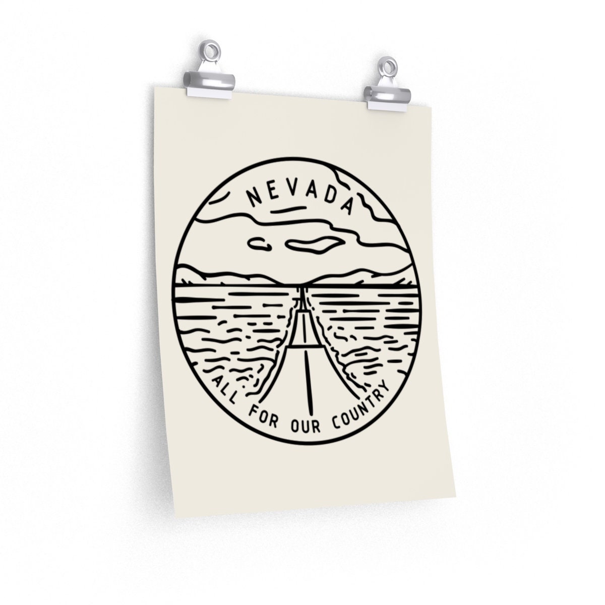 Nevada Poster State Design Nevada Print / Picture / Hand - Etsy
