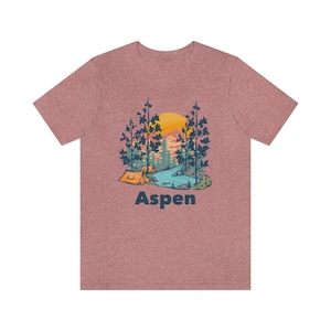 Aspen, Colorado T-shirt, Mountain Illustration Unisex Aspen Shirt ...