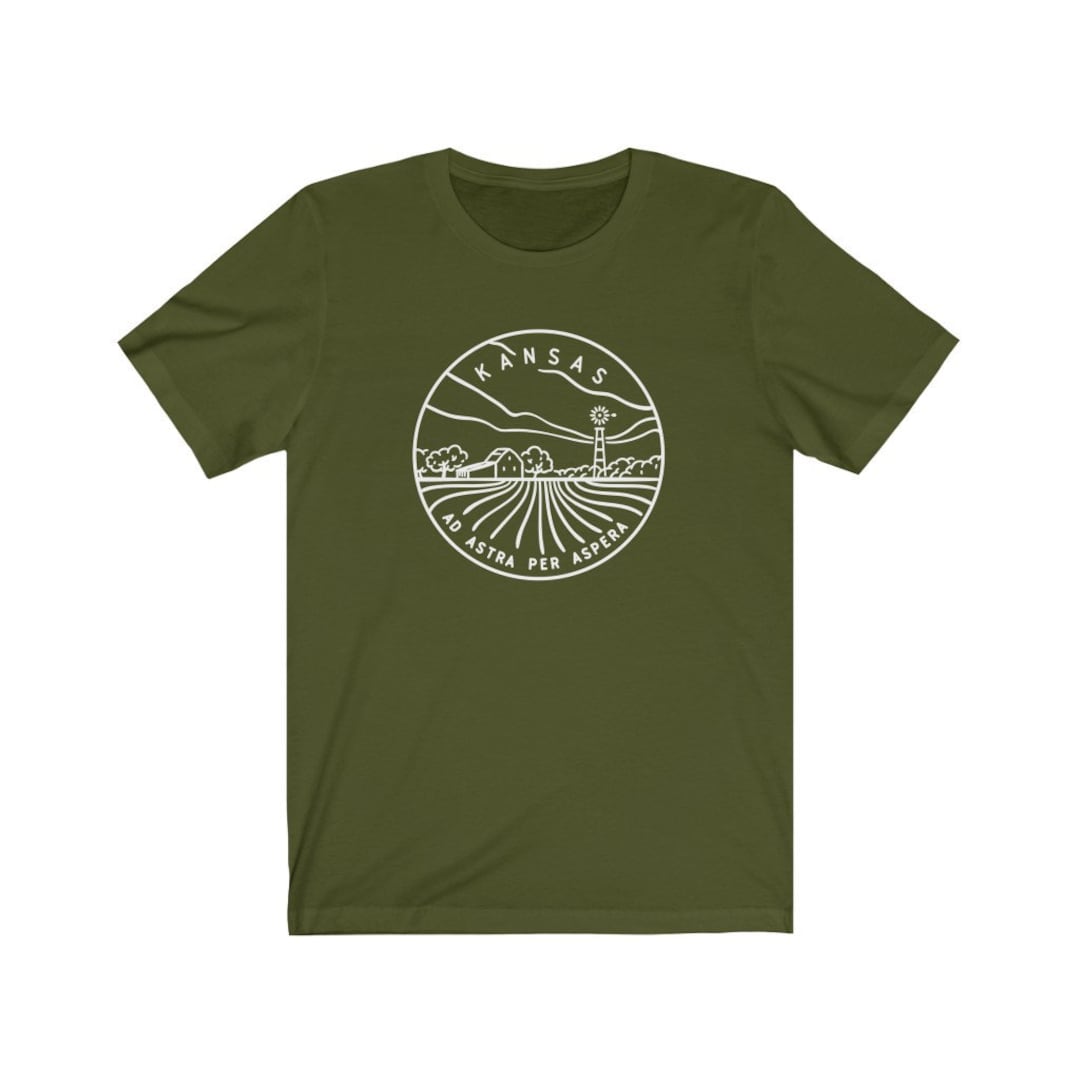 Kansas Shirt State Design, Adult Unisex Kansas T Shirt Personalization ...
