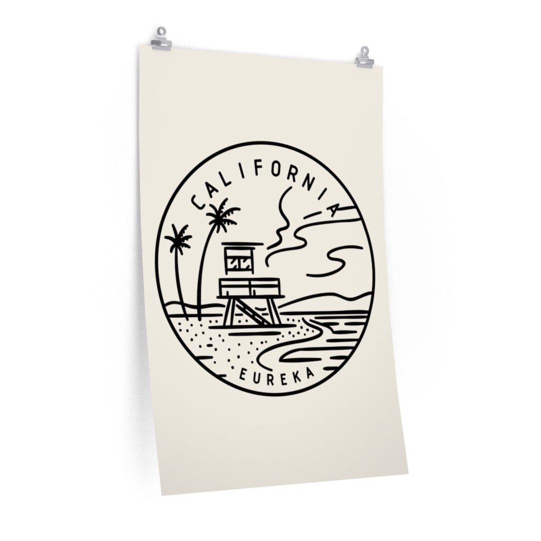 California Poster, State Design California Print / Picture / Hand Drawn ...