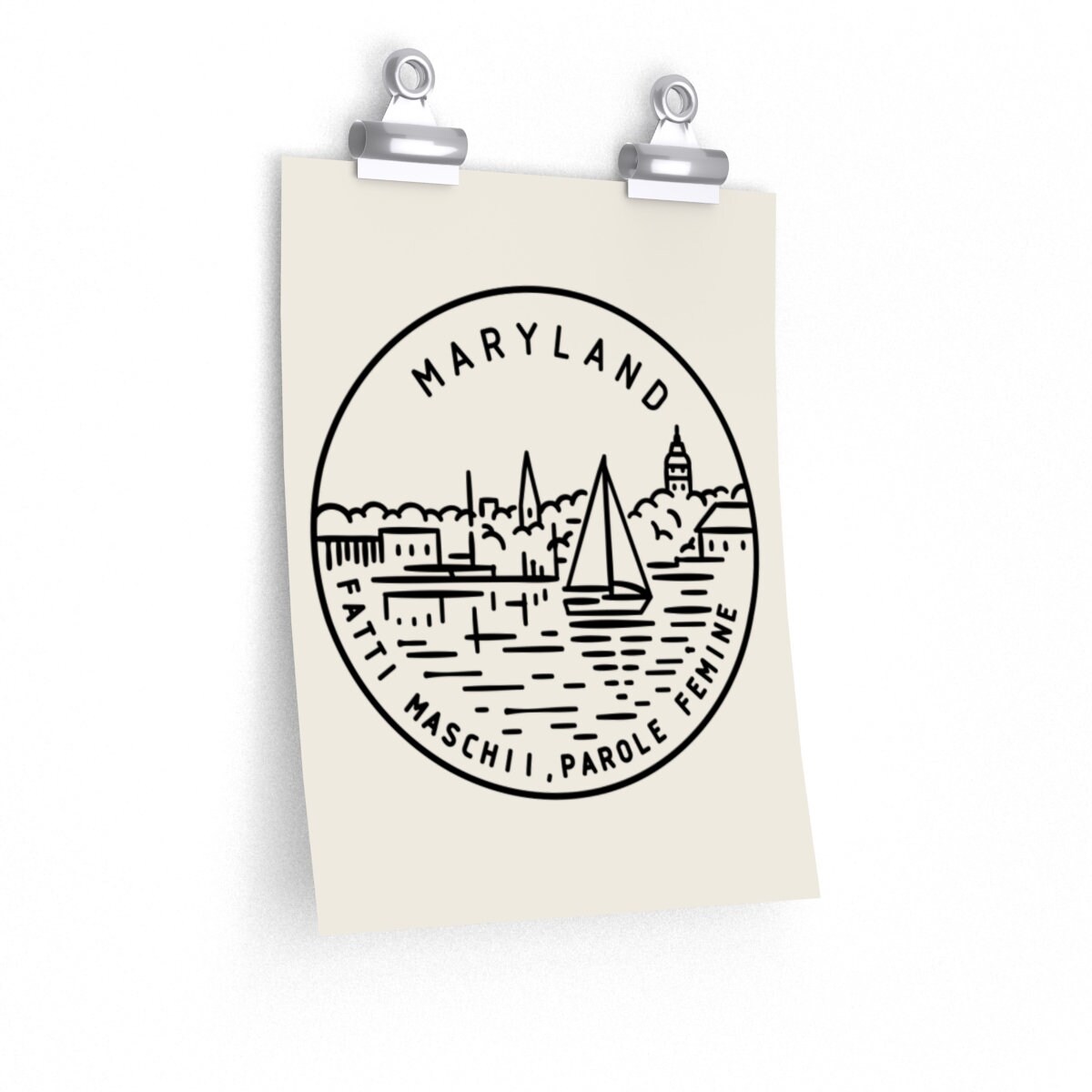 Maryland Poster - State Design Maryland Print / Picture sold by Ishan ...