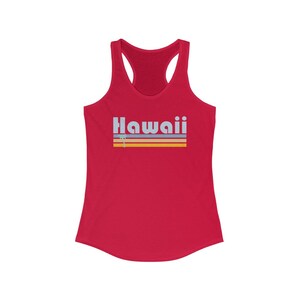 Hawaii Women's Tank Top - Retro Palm Tree Racerback Hawaii Tank Top ...