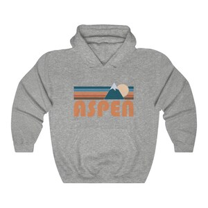 Aspen, Colorado Hoodie, Retro Mountain Unisex Aspen Sweatshirt ...