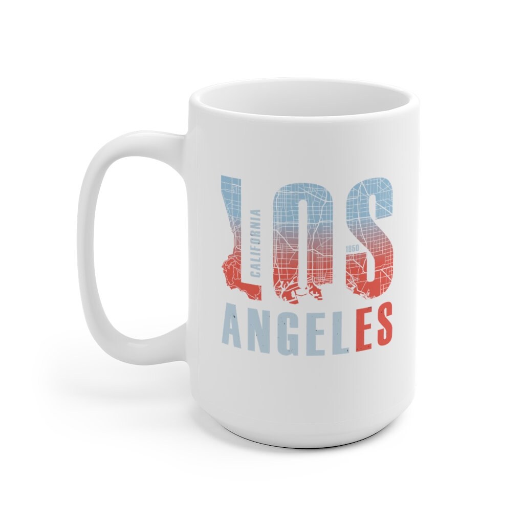 Los Angeles Mug Map Design Ceramic Los Angeles California - Etsy