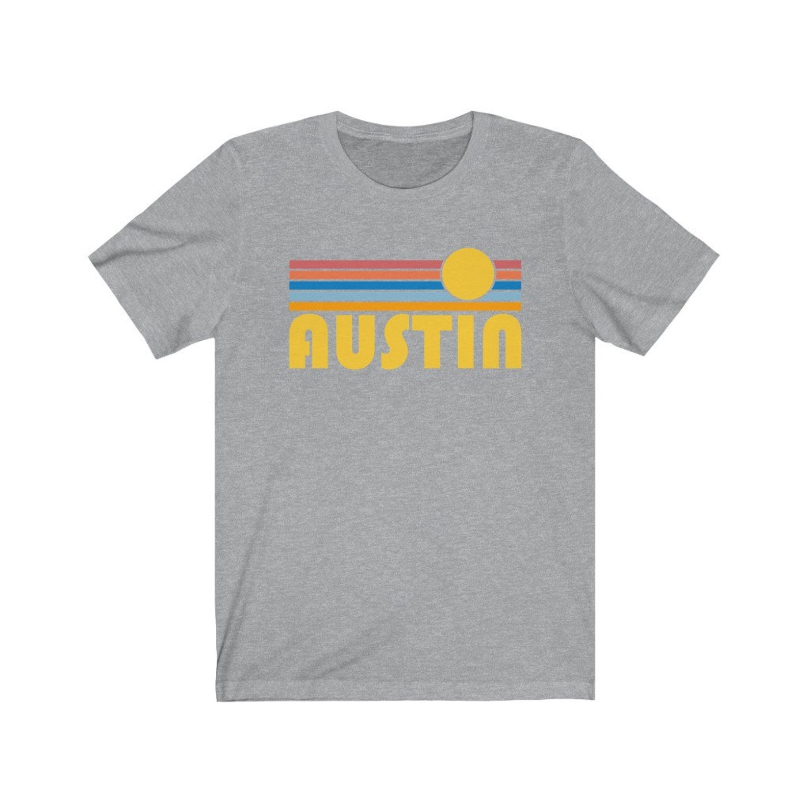 Austin, Texas T-shirt Retro Sunset, Adult Unisex Austin T Shirt ...