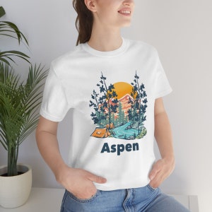 Aspen, Colorado T-shirt, Mountain Illustration Unisex Aspen Shirt ...