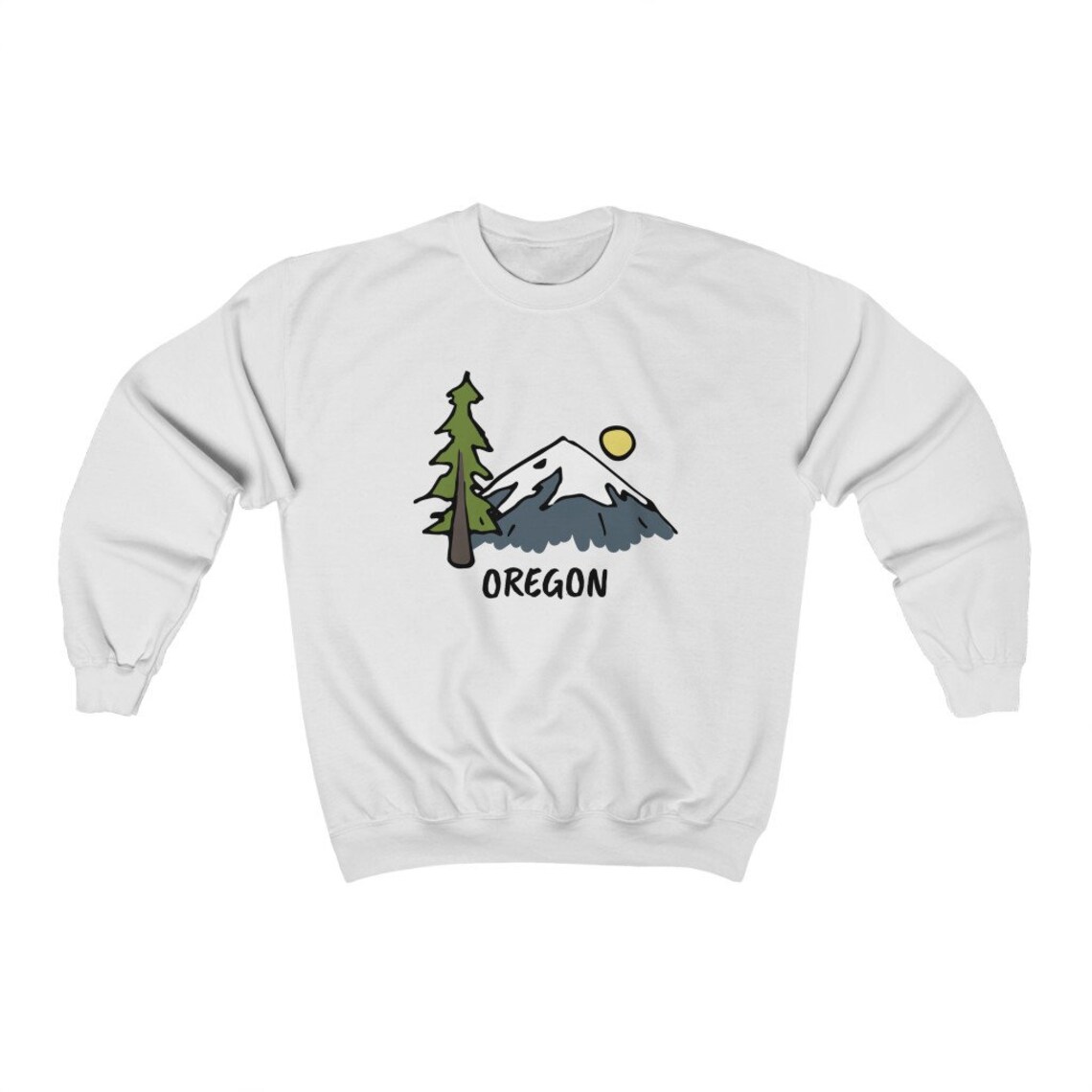 Oregon Sweatshirt Unisex Drawn Mountain Oregon Sweatshirt | Etsy
