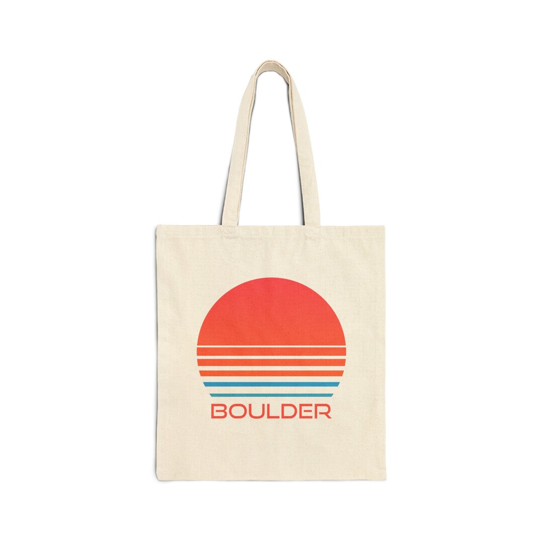 Boulder, Colorado Retro 80s Cotton Canvas Boulder Tote Bag (15" X 16 ...
