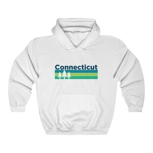 Connecticut Hoodie, Retro Trees Unisex Connecticut Sweatshirt ...