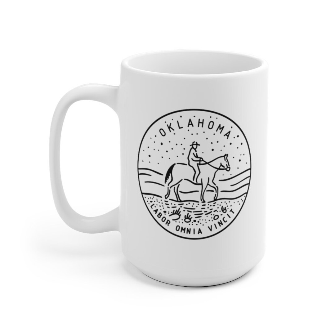 Oklahoma Mug, State Design White Ceramic Oklahoma Mug (11oz & 15oz ...
