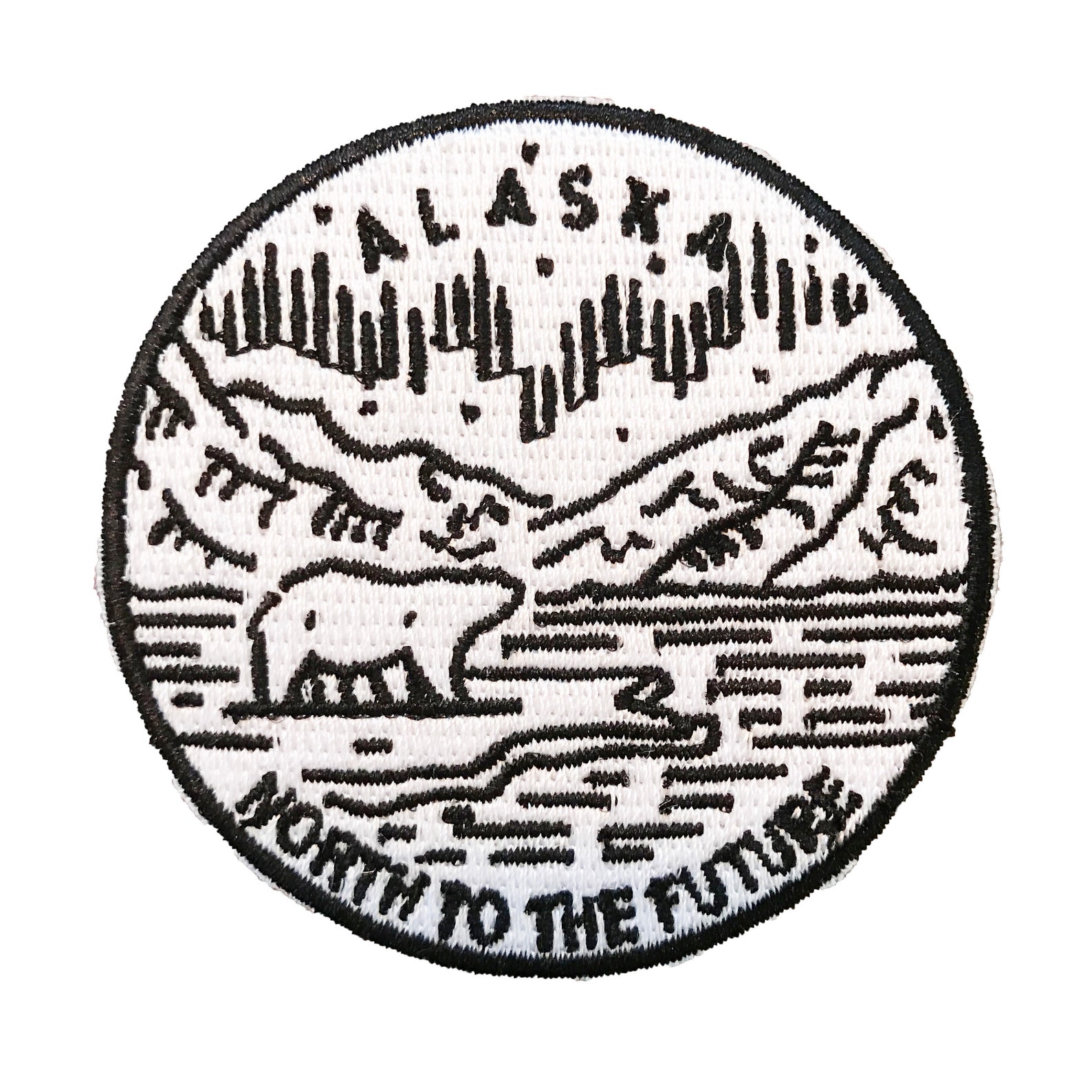 Alaska Patch Mountain & Bear 100% Embroidery Sew or Iron-on | Etsy