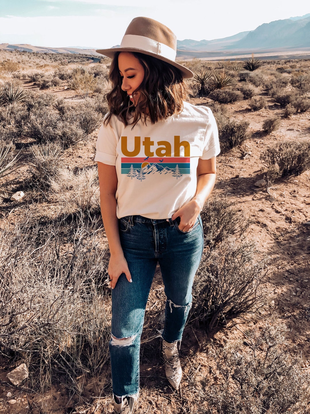 Utah T-shirt, Mountain Sunset Unisex Utah Shirt - Personalization ...