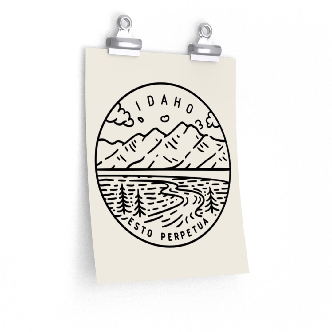 Idaho Poster, State Design Idaho Print / Picture / Hand Drawn Art ...