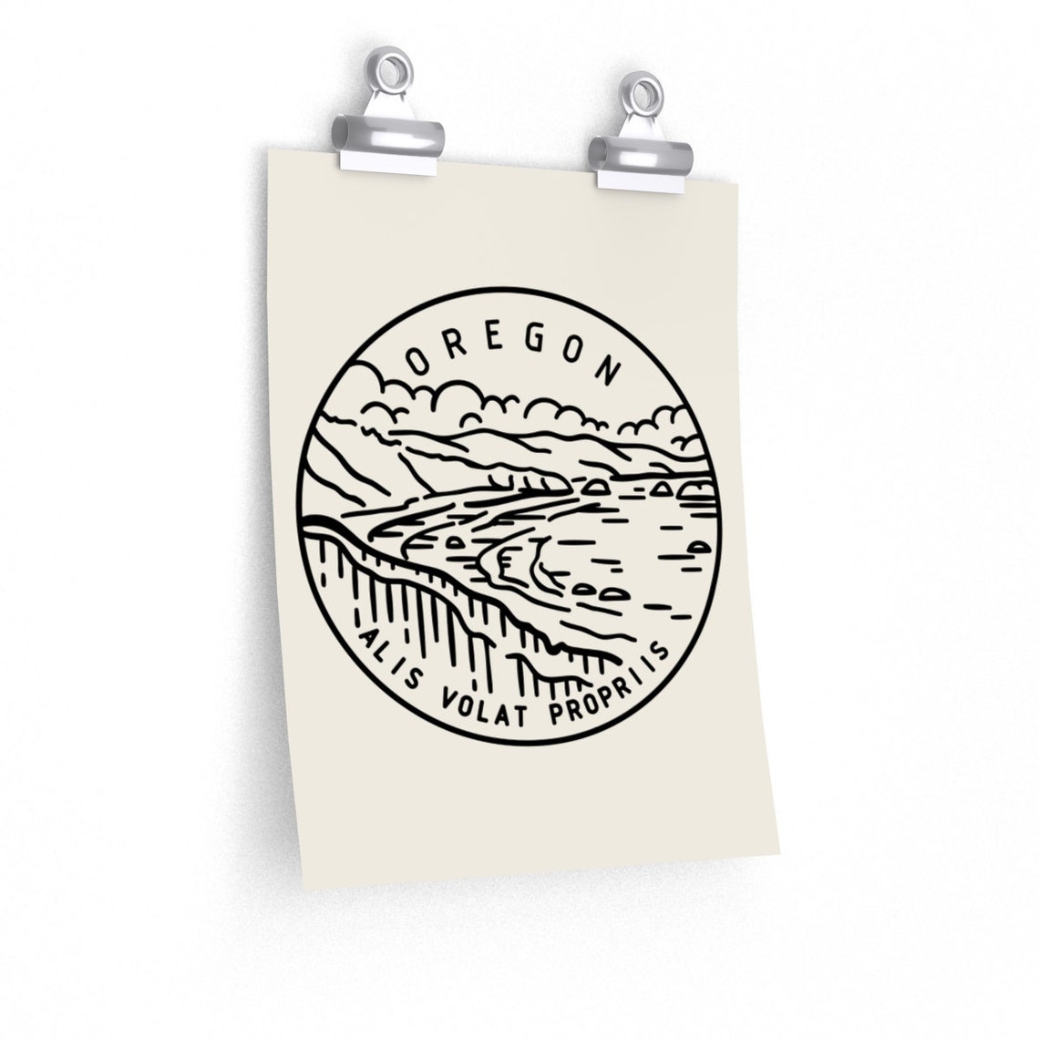 Oregon Poster State Design Oregon Print / Picture / Hand - Etsy