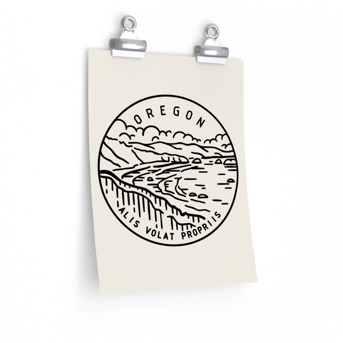 Oregon Poster State Design Oregon Print / Picture / Hand - Etsy