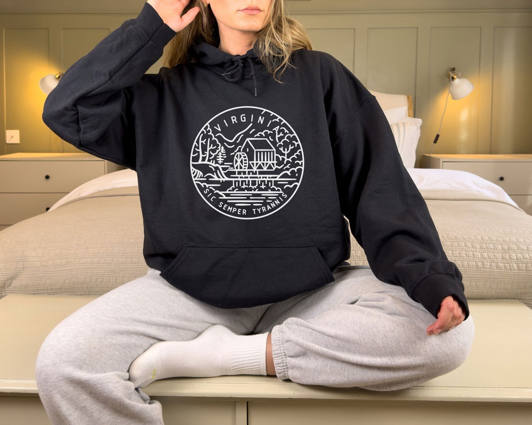 Virginia Hoodie, State Design Adult Unisex Virginia Hoodie Sweatshirt ...
