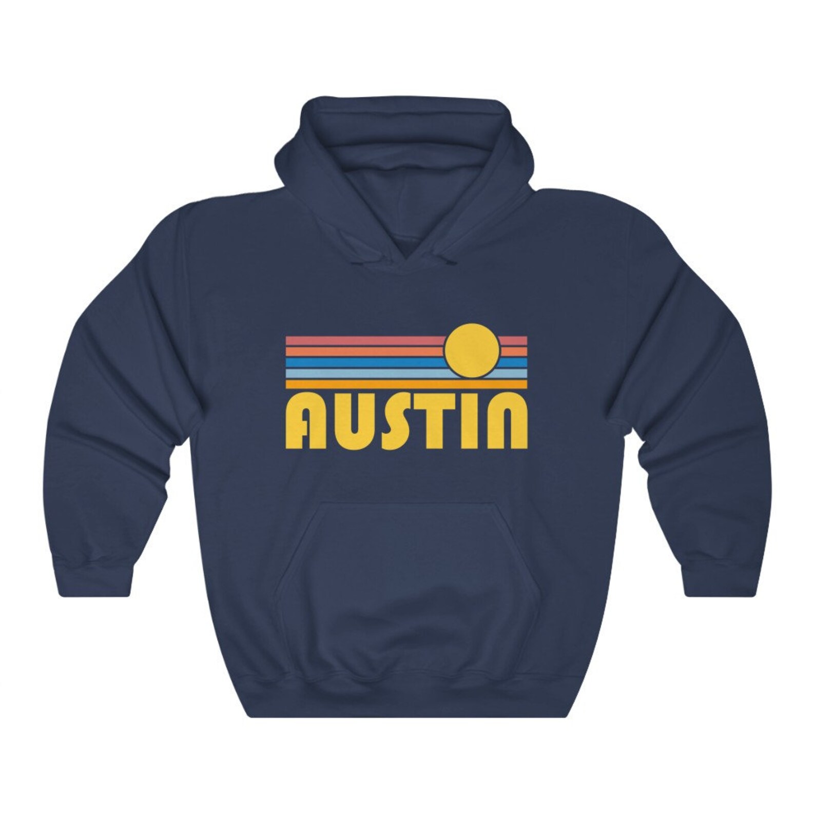 Austin, Texas Hoodie, Retro Sunrise Unisex Austin Sweatshirt ...