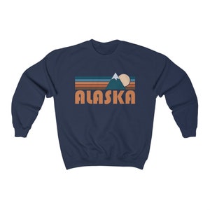 Alaska Sweatshirt, Unisex Retro Mountain Alaska Sweatshirt ...