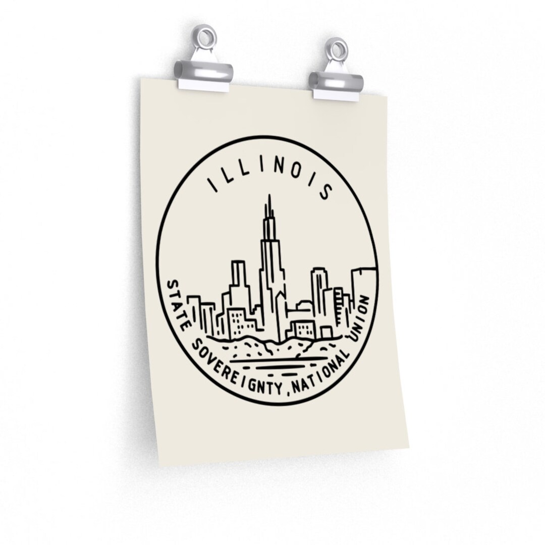Illinois Poster, State Design Illinois Print / Picture / Hand Drawn Art ...