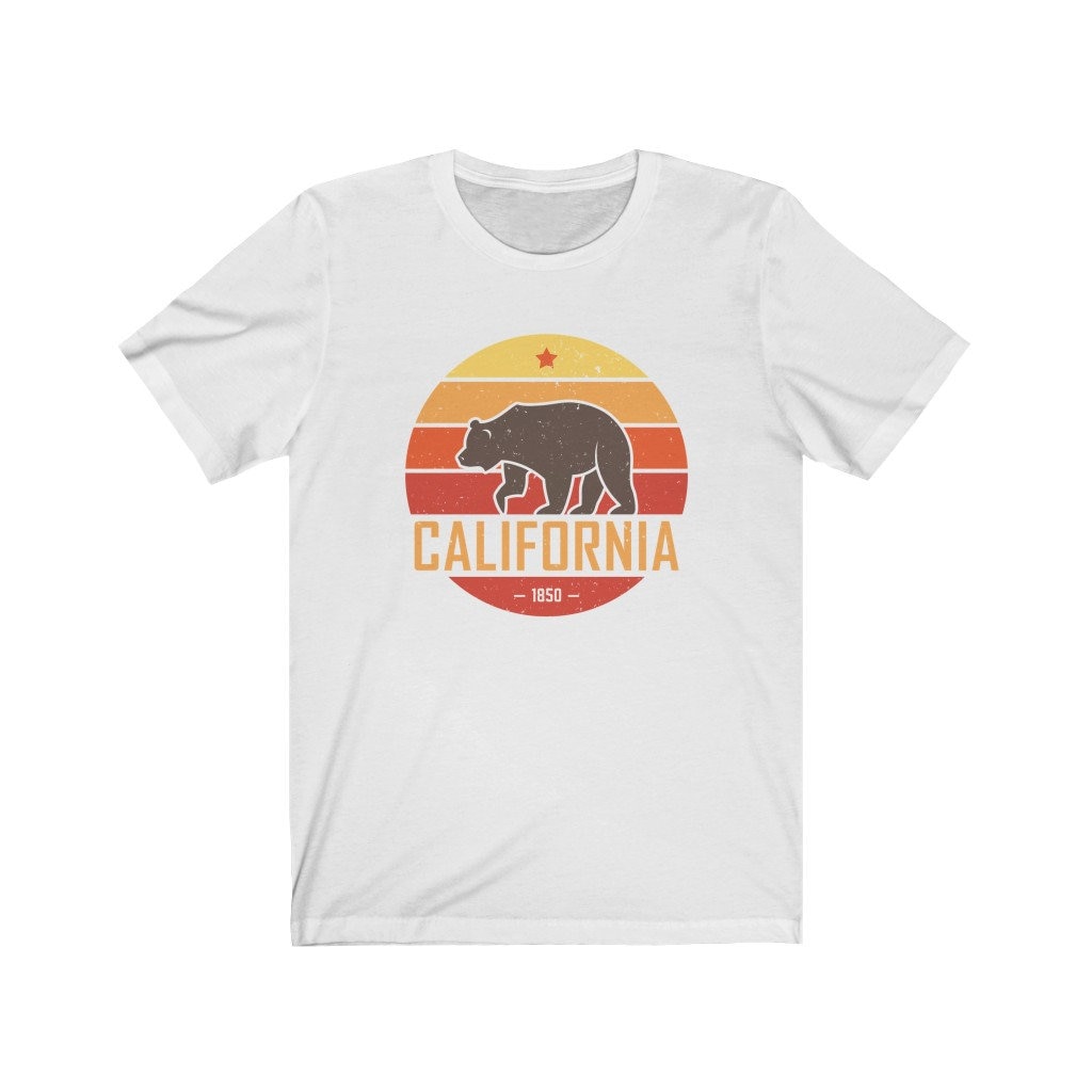 California T-shirt Retro Bear Unisex California Shirt - Etsy