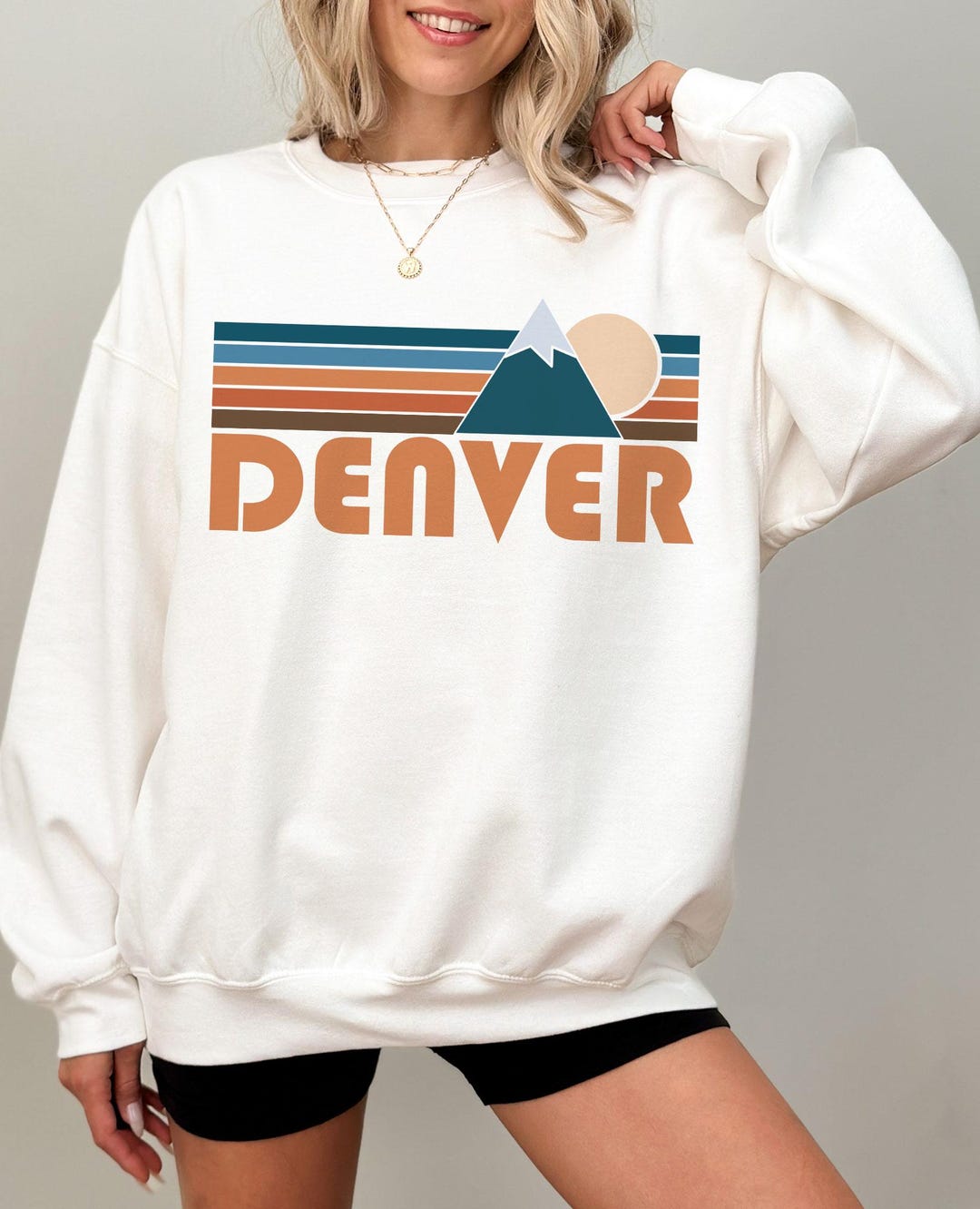 Denver, Colorado Sweatshirt, Unisex Retro Mountain Crewneck Denver ...