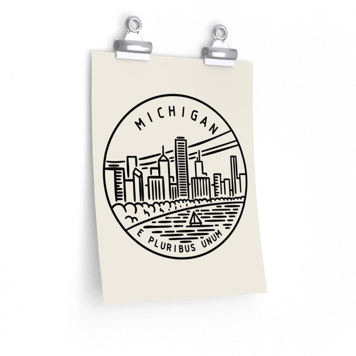 Michigan Poster State Design Michigan Print / Picture / Hand - Etsy