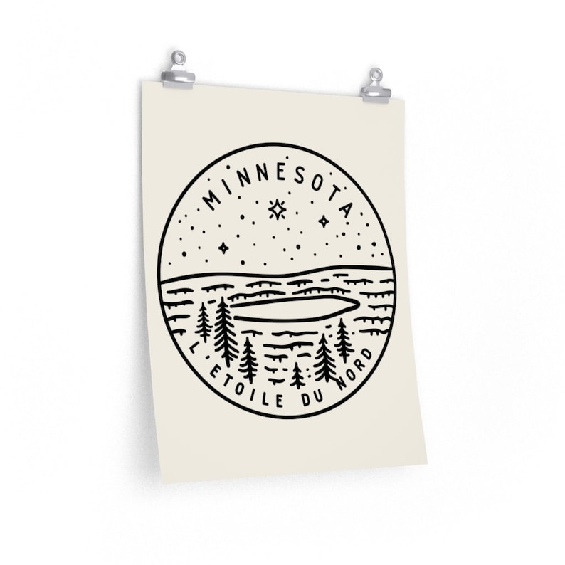 Minnesota Poster State Design Minnesota Print / Picture / - Etsy