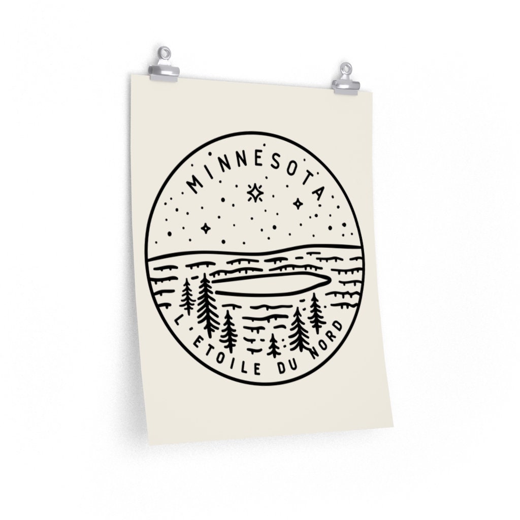 Minnesota Poster State Design Minnesota Print / Picture / | Etsy