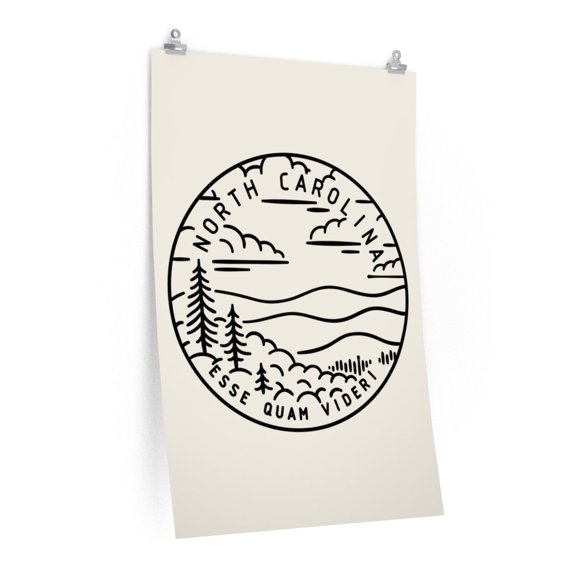 North Carolina Poster State Design North Carolina Print / - Etsy
