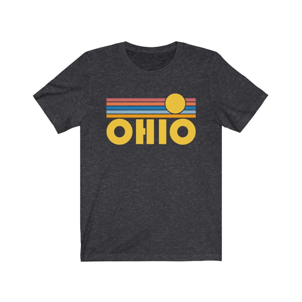 Ohio T-shirt Retro Sunset, Adult Unisex Ohio T Shirt - Personalization ...