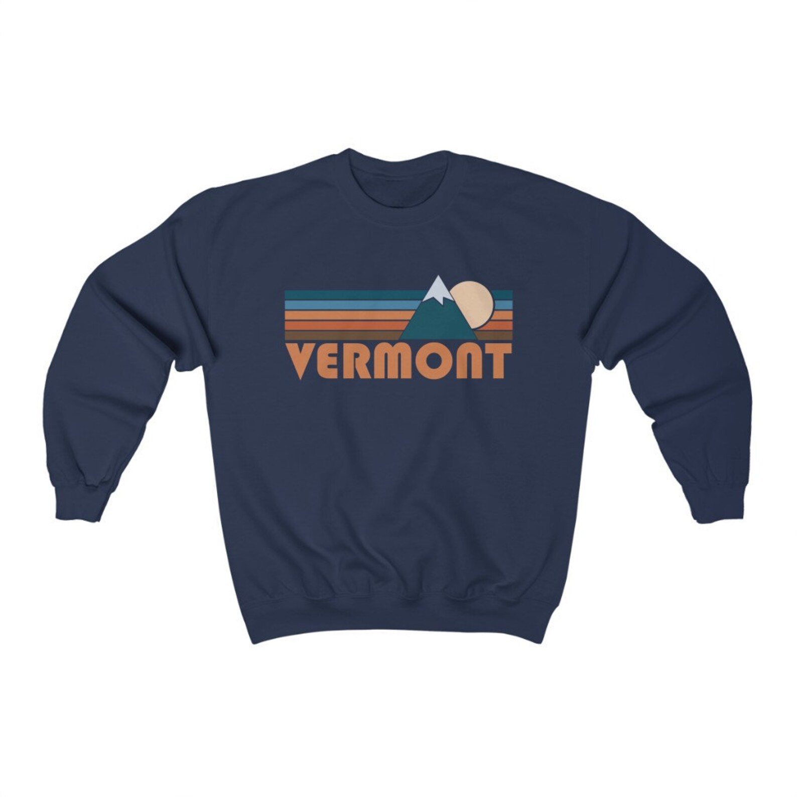 Retro Vermont Mountain Sweatshirt, Unisex Crewneck, Personalized - Etsy