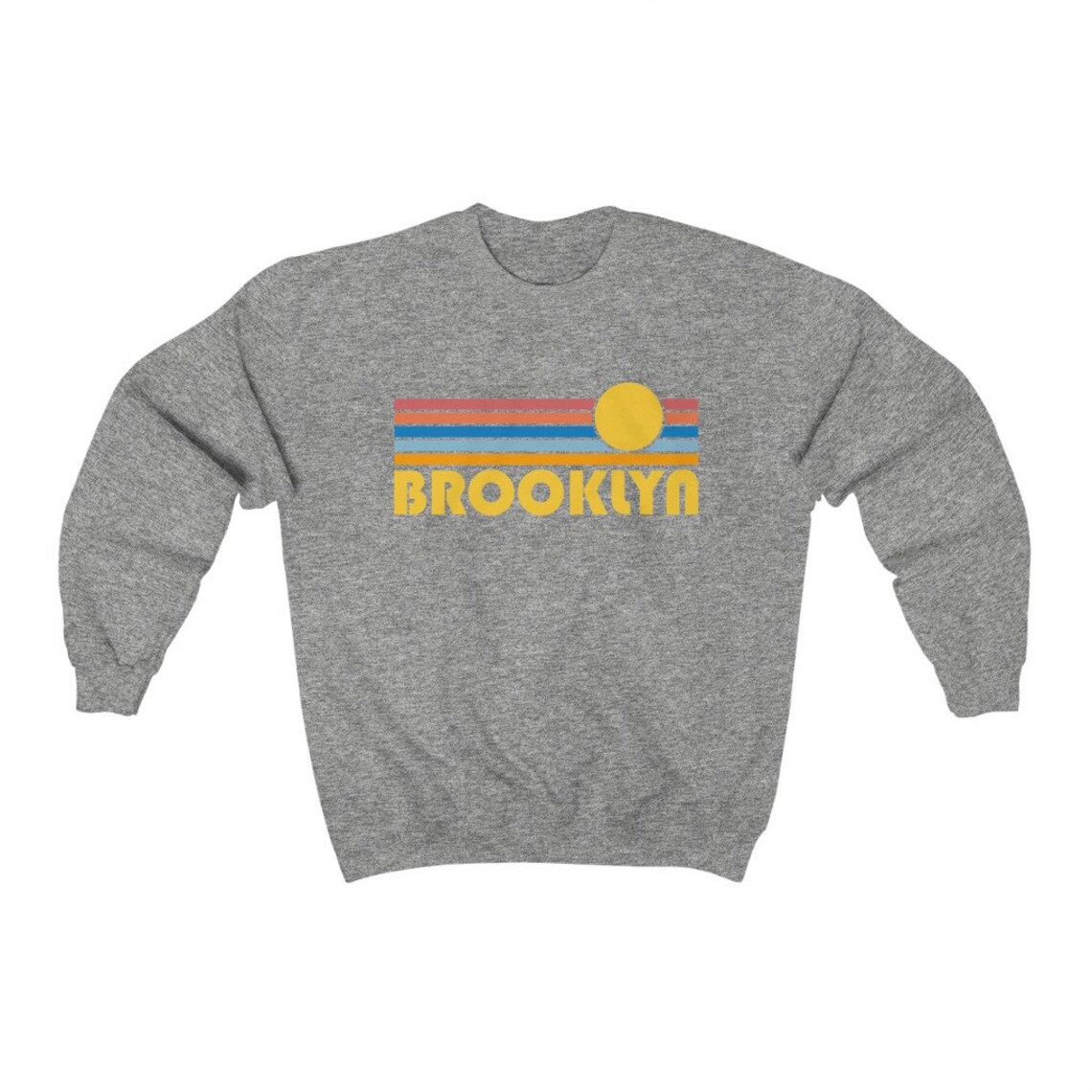 Brooklyn New York Sweatshirt Retro Sunset Unisex Crewneck - Etsy