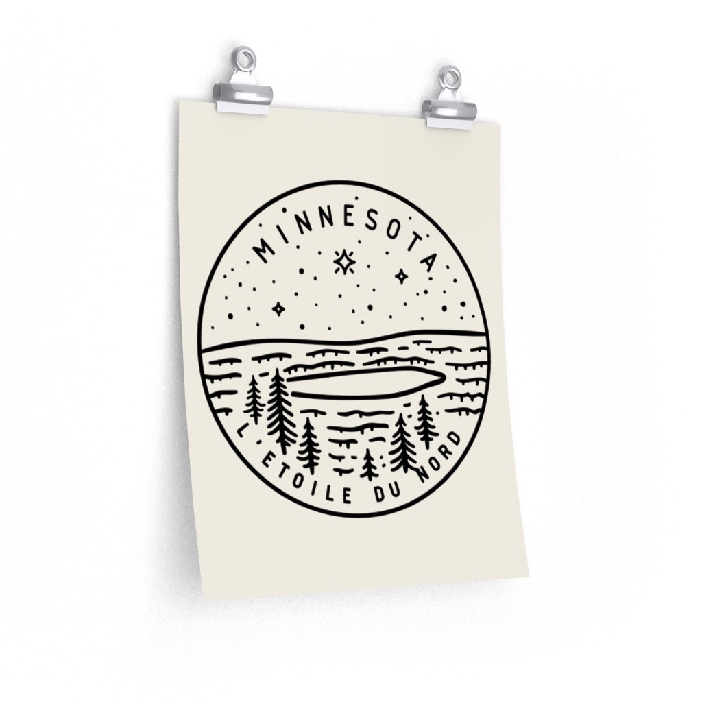 Minnesota Poster State Design Minnesota Print / Picture / | Etsy
