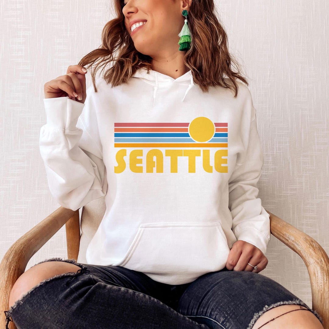 Seattle Hoodie, Retro Sunrise Unisex Seattle Hoody / Seattle ...