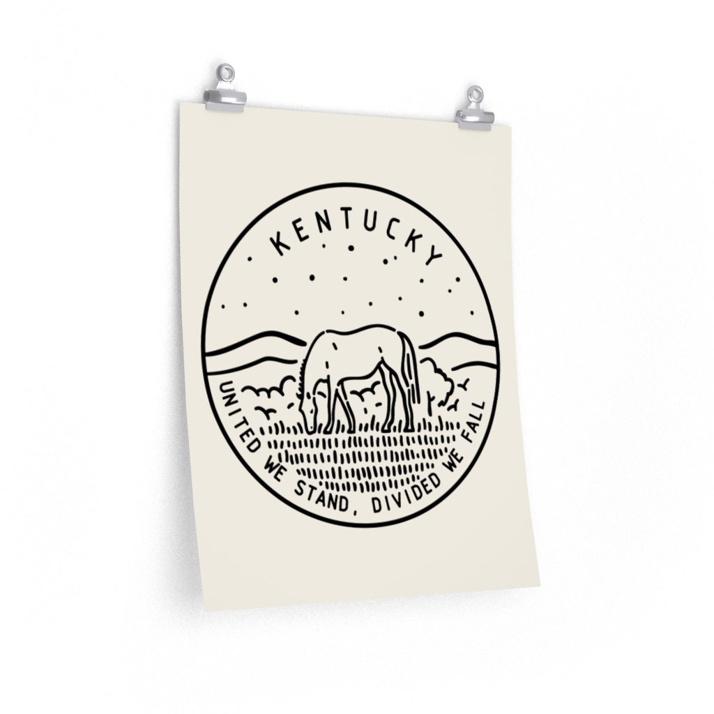 Kentucky Poster State Design Kentucky Print / Picture / Hand - Etsy