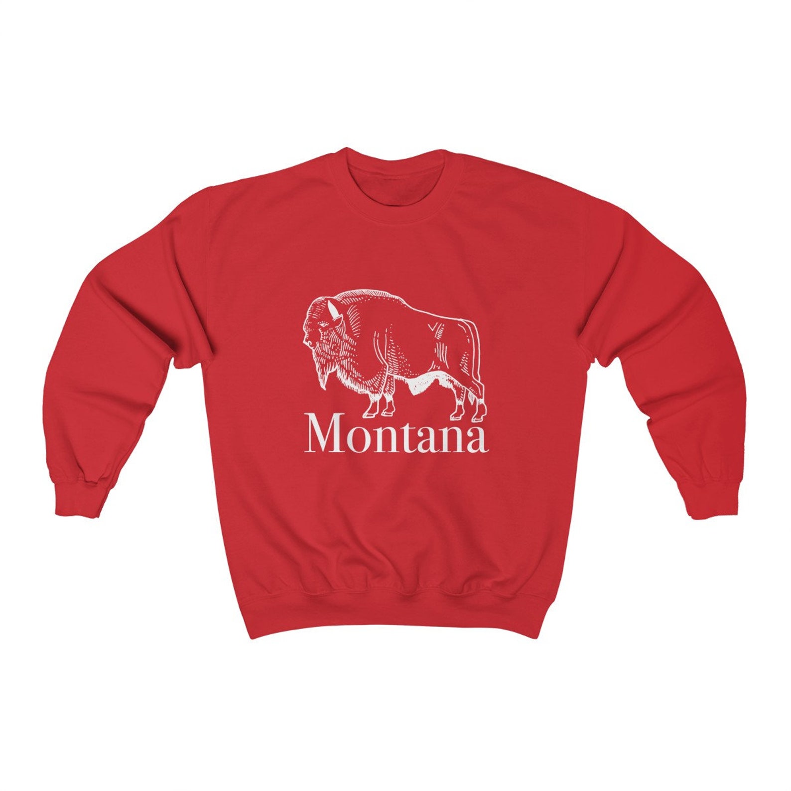 Montana Sweatshirt with Retro Buffalo Adult Unisex Montana | Etsy