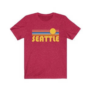 Seattle, Washington T-shirt Retro Sunset, Adult Unisex Seattle T Shirt ...