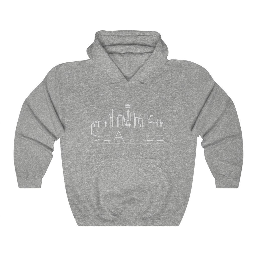 Seattle Hoodie, Adult Unisex Skyline Seattle, Washington Sweatshirt ...