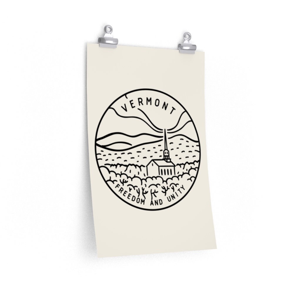 Vermont Poster State Design Vermont Print / Picture / Hand - Etsy