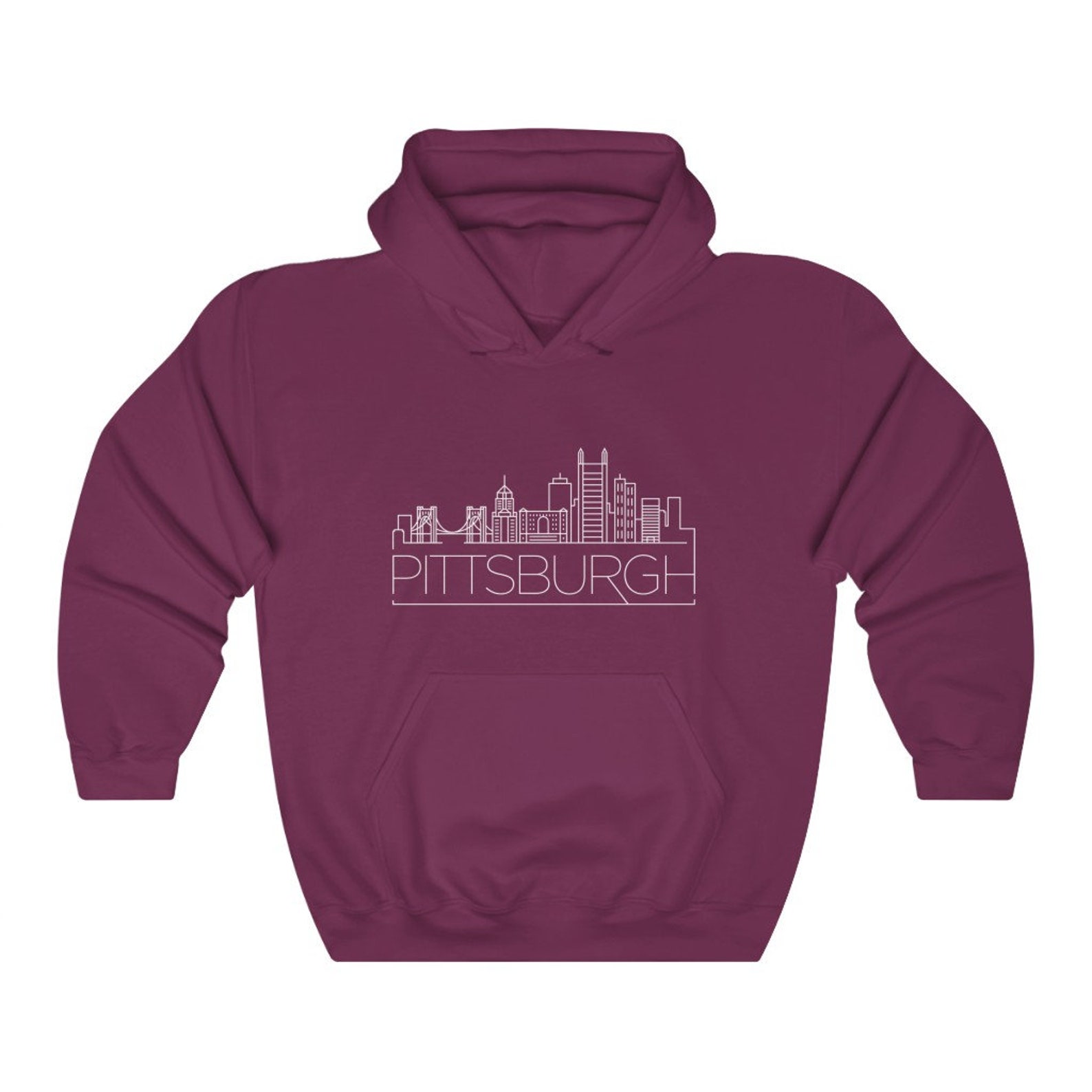 Pittsburgh Hoodie Adult Unisex Skyline Pittsburgh - Etsy